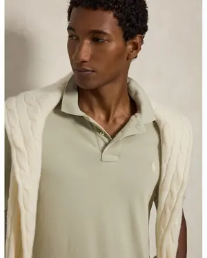 Polo Ralph Lauren Classic Fit Mesh Polo Shirt - Stone
