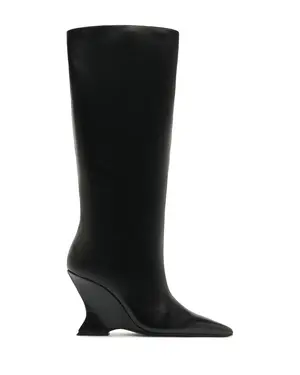 Schutz Siena Leather Sculpted Heel Knee High Boots