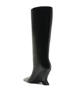Schutz Siena Leather Sculpted Heel Knee High Boots