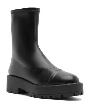 Schutz Rita Faux Leather Platform Ankle Boots