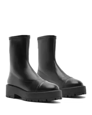 Schutz Rita Faux Leather Platform Ankle Boots