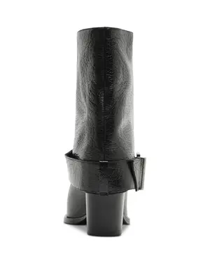 Schutz Parker Leather Moto Boots - Black