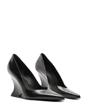 Schutz Siena Leather Wedge Pumps