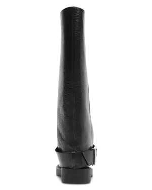 Schutz Patrice Up Leather Moto Knee High Boots