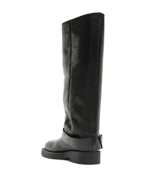 Schutz Patrice Up Leather Moto Knee High Boots