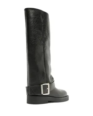 Schutz Patrice Up Leather Moto Knee High Boots