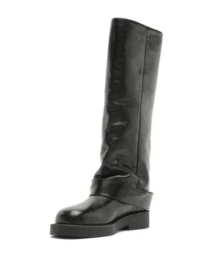 Schutz Patrice Up Leather Moto Knee High Boots