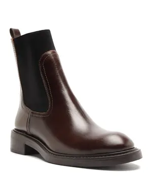Schutz Olivia Leather Chelsea Boots - Root Brown