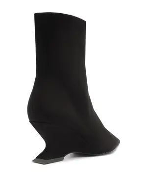 Schutz Siena Leather Wedge Heel Booties