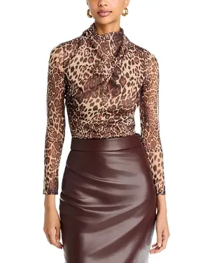 AREA STARS Carter Print Top - Leopard