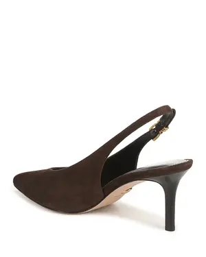 Veronica Beard Luciana Suede Slingback Pumps - Espresso