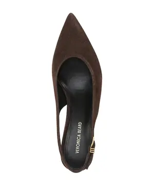 Veronica Beard Luciana Suede Slingback Pumps - Espresso