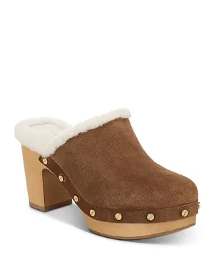 Veronica Beard Larken Shearling Lined Platform Clogs