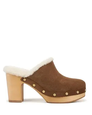 Veronica Beard Larken Shearling Lined Platform Clogs
