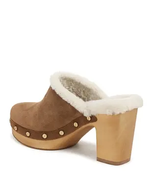 Veronica Beard Larken Shearling Lined Platform Clogs