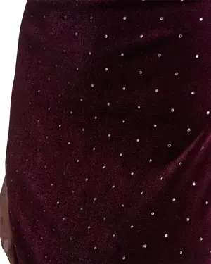 Eliza J Velvet Embellished Drape Neck Gown