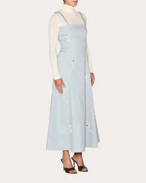 LIA COHEN Reflection Embroidered Floral A-line Dress