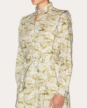LIA COHEN Compassion Floral Cutout Shirt Dress Cotton/elastane