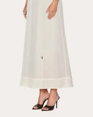 LIA COHEN Embroidered Silk Organza A-line Dress