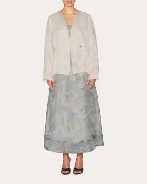 LIA COHEN Strength Embroidered Silk Organza Jacket