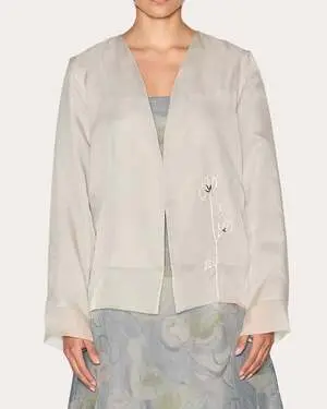 LIA COHEN Strength Embroidered Silk Organza Jacket