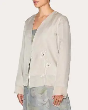 LIA COHEN Strength Embroidered Silk Organza Jacket