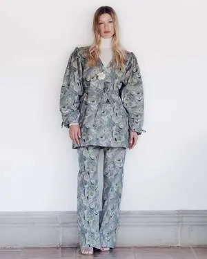 LIA COHEN Abundance Floral Double-breasted Coat