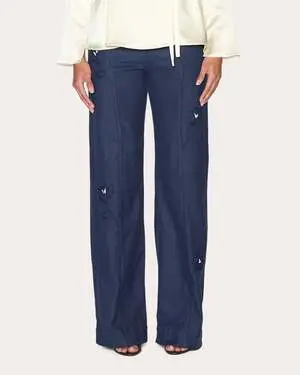 LIA COHEN Intuition Embroidered Floral Straight-leg Pants