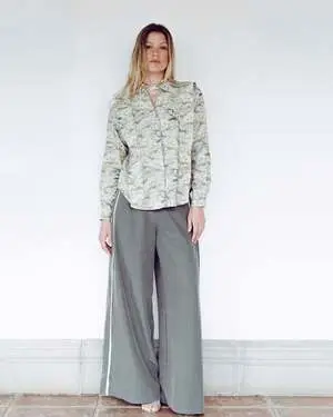 LIA COHEN Radiance Grosgrain Wide-leg Pants