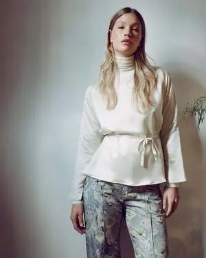 LIA COHEN Wholesome Silk Long-sleeve Top