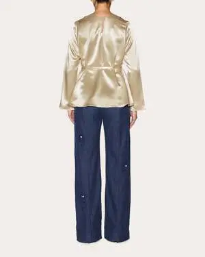 LIA COHEN Wholesome Silk Long-sleeve Top