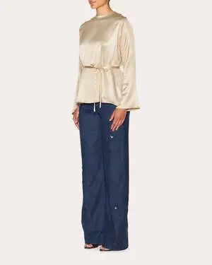 LIA COHEN Wholesome Silk Long-sleeve Top