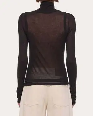 Helmut Lang Sheer Layered Turtleneck Top