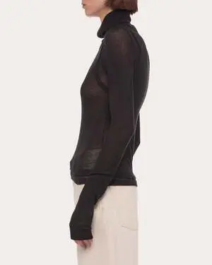 Helmut Lang Sheer Layered Turtleneck Top