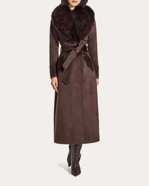 Sentaler Suri Alpaca Fur Collar Maxi Coat
