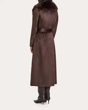Sentaler Suri Alpaca Fur Collar Maxi Coat