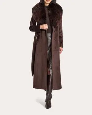Sentaler Suri Alpaca Fur Collar Maxi Coat