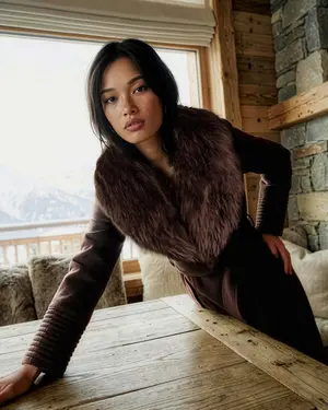 Sentaler Suri Alpaca Maxi Coat With Fur Collar