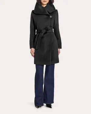 Sentaler Baby Alpaca Hooded Midi Wrap Coat