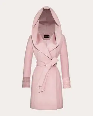 Sentaler Baby Alpaca Hooded Midi Wrap Coat - Brown