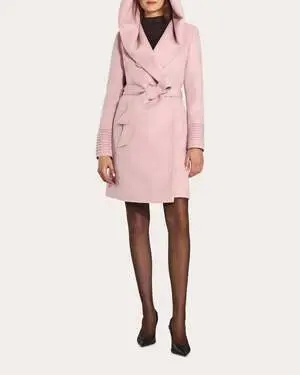 Sentaler Baby Alpaca Hooded Midi Wrap Coat