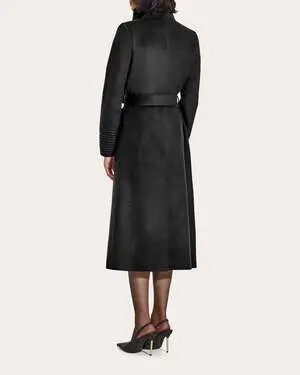 Sentaler Baby Alpaca Funnel Collar Maxi Wrap Coat