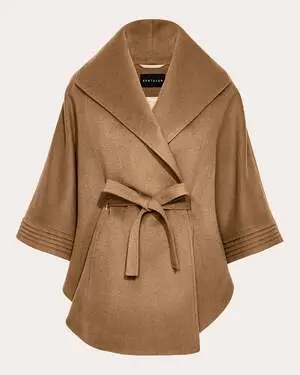 Sentaler Baby Alpaca Belted Shawl Collar Cape