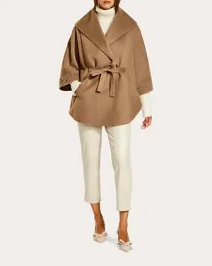 Sentaler Baby Alpaca Belted Shawl Collar Cape