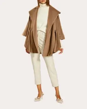 Sentaler Baby Alpaca Belted Shawl Collar Cape