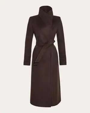 Sentaler Baby Alpaca Funnel Collar Maxi Wrap Coat