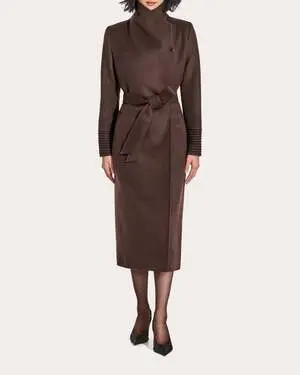 Sentaler Baby Alpaca Funnel Collar Maxi Wrap Coat