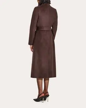 Sentaler Baby Alpaca Funnel Collar Maxi Wrap Coat