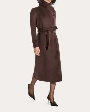 Sentaler Baby Alpaca Funnel Collar Maxi Wrap Coat