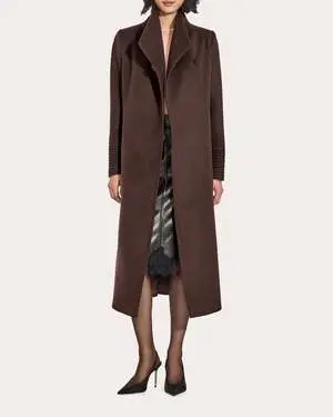 Sentaler Baby Alpaca Funnel Collar Maxi Wrap Coat